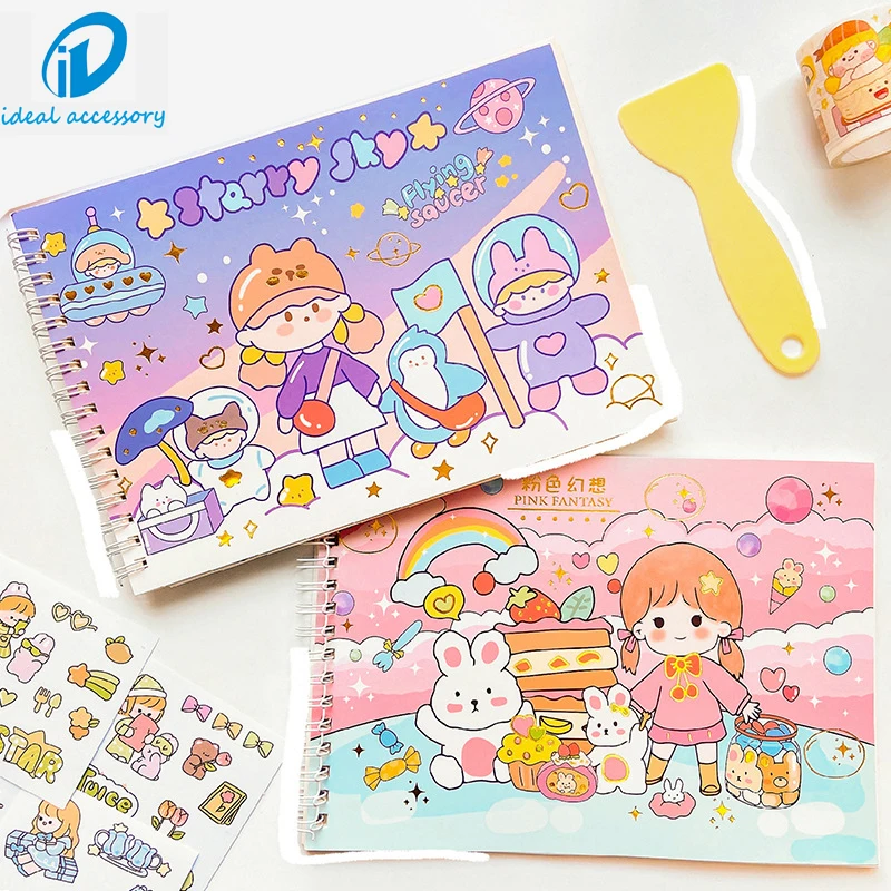 A5 Custom Kawaii Silicone Kids Blank Reusable Sticker Books For ...