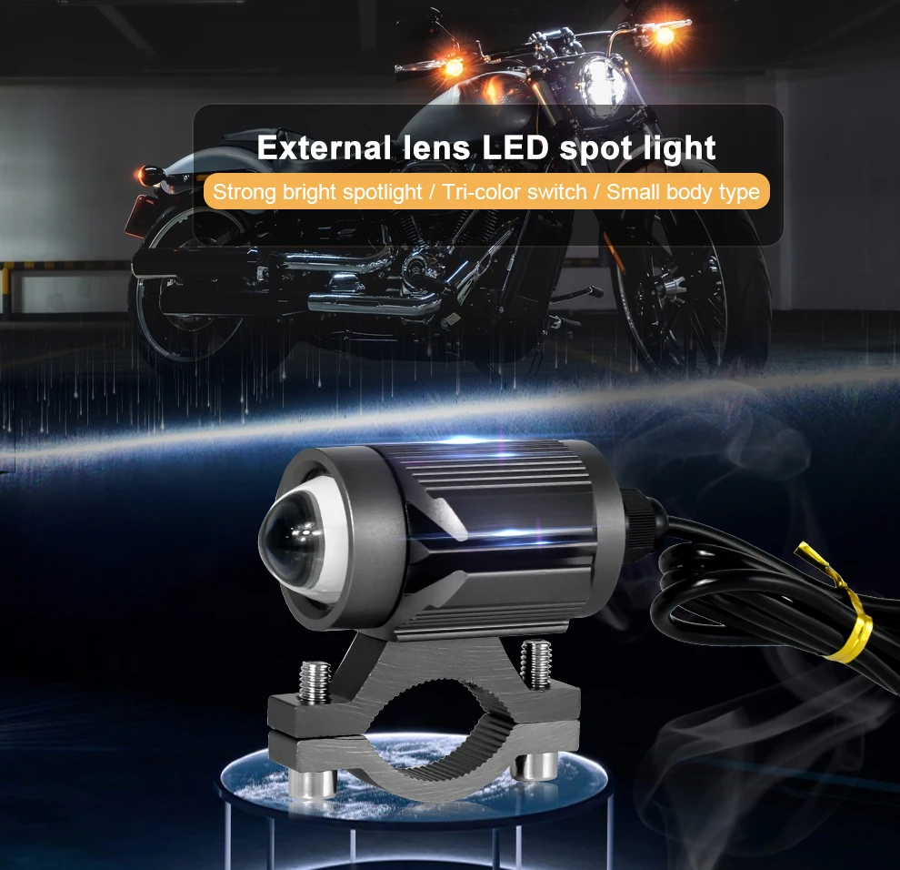 Dual Color Bi LED Motorcycle Fog Driving Light 6000lm