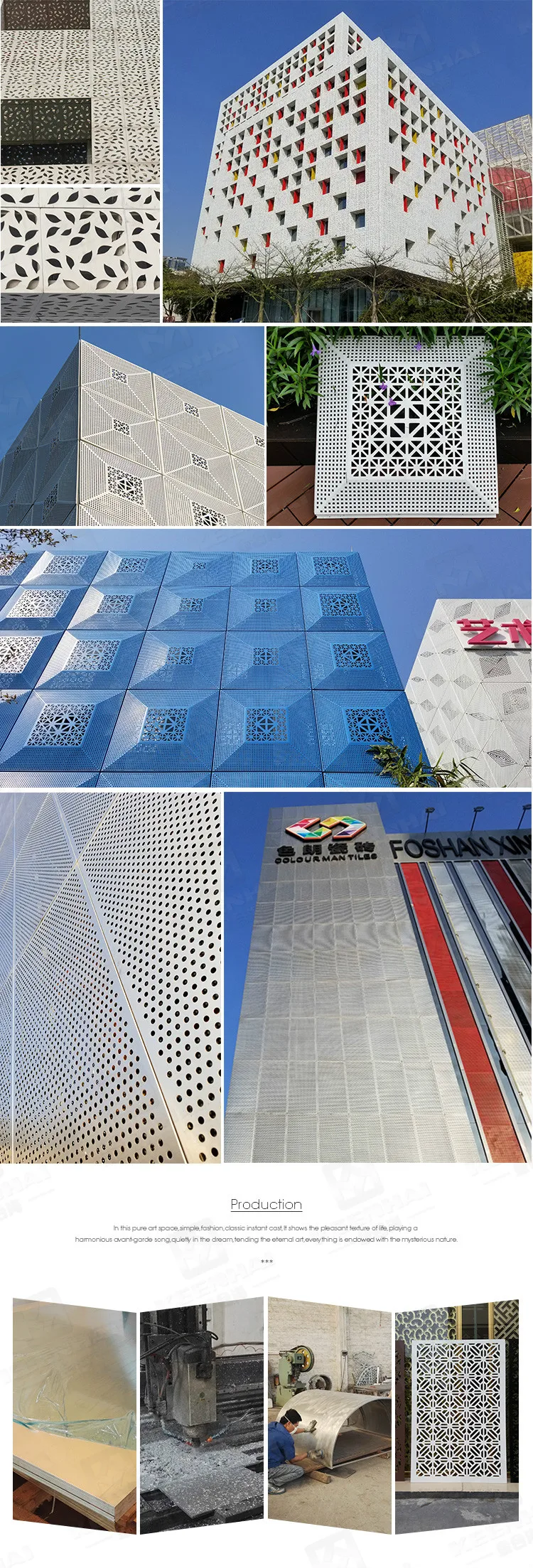 Exterior Facade Panels Decorative Wall Perforated Aluminium Cladding ...
