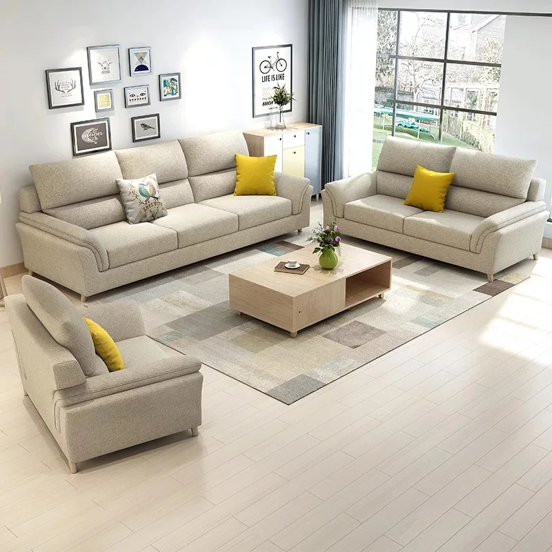 Factory Cheap Fabric Living Room Sofa Set Designs Couch With Ottoman ...