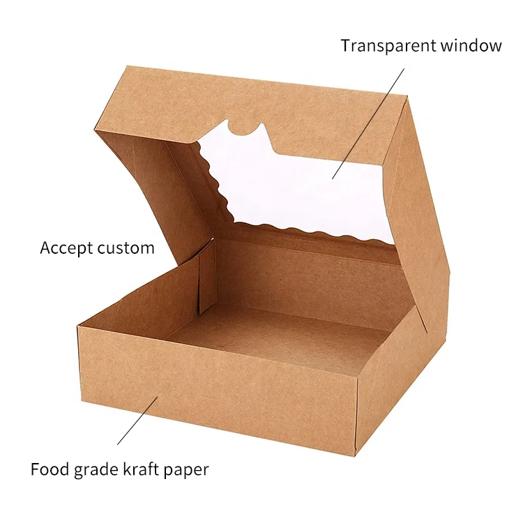 Custom 6x6x4 Inches Cake Packaging Boxes White Brown Bakery Small Cake ...