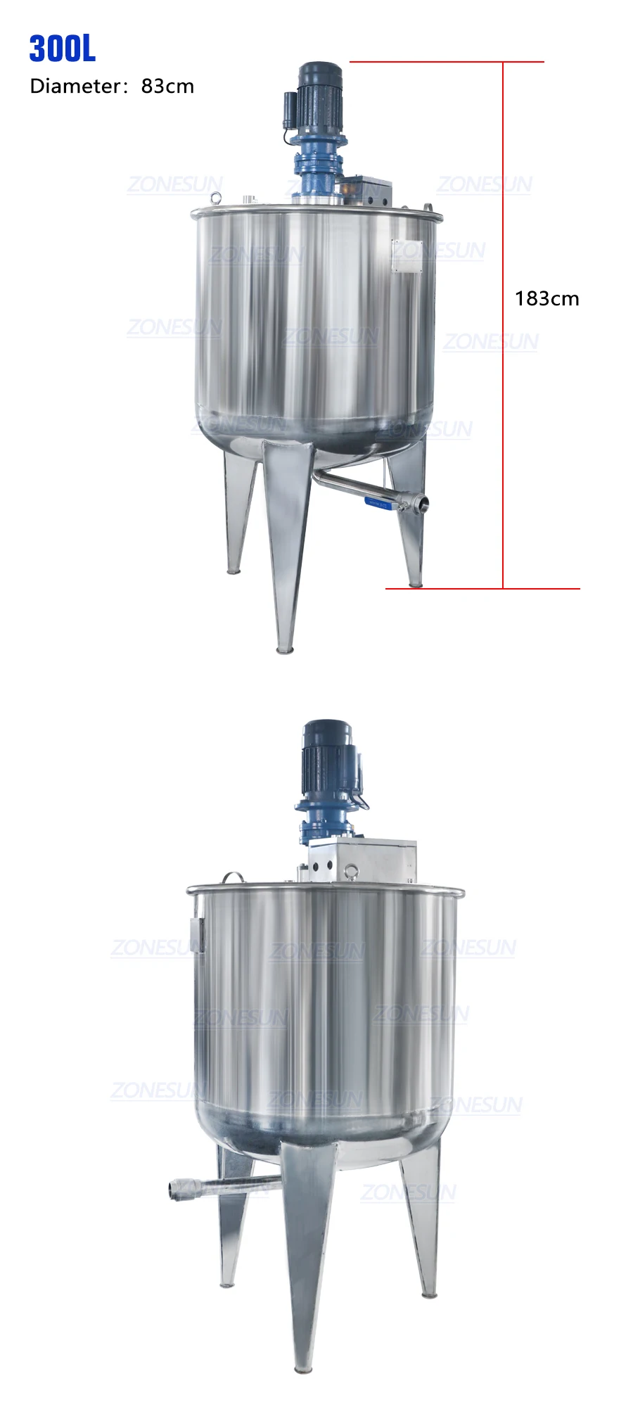Zonesun Tangki Pencampur Bahan Baja Tahan Karat,Peralatan Pencampur ...