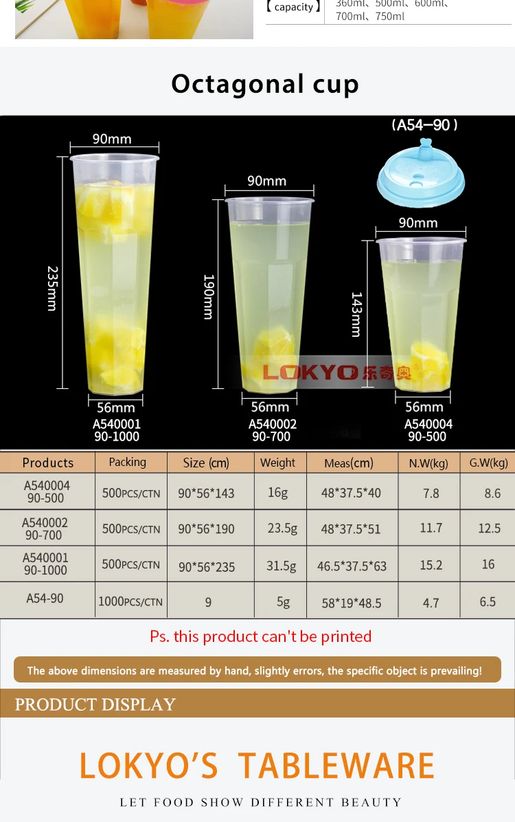 Grote Plastic Beker 1000ml - Transparante Drinkbekers