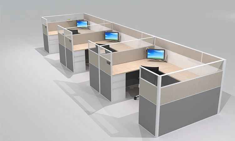 Modern Modular Cubical 4 Person Office Computer Tables Furniture Desk ...