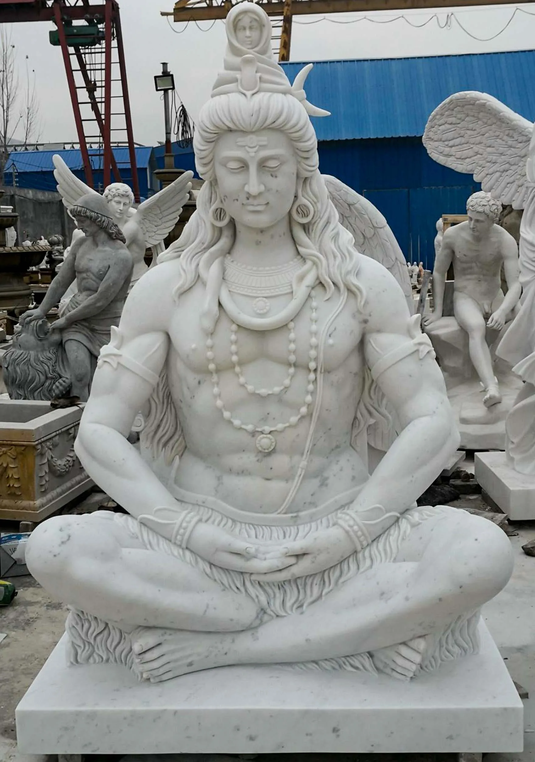 Wholesale Customized Garden Chinese White Marble Shiva Statue