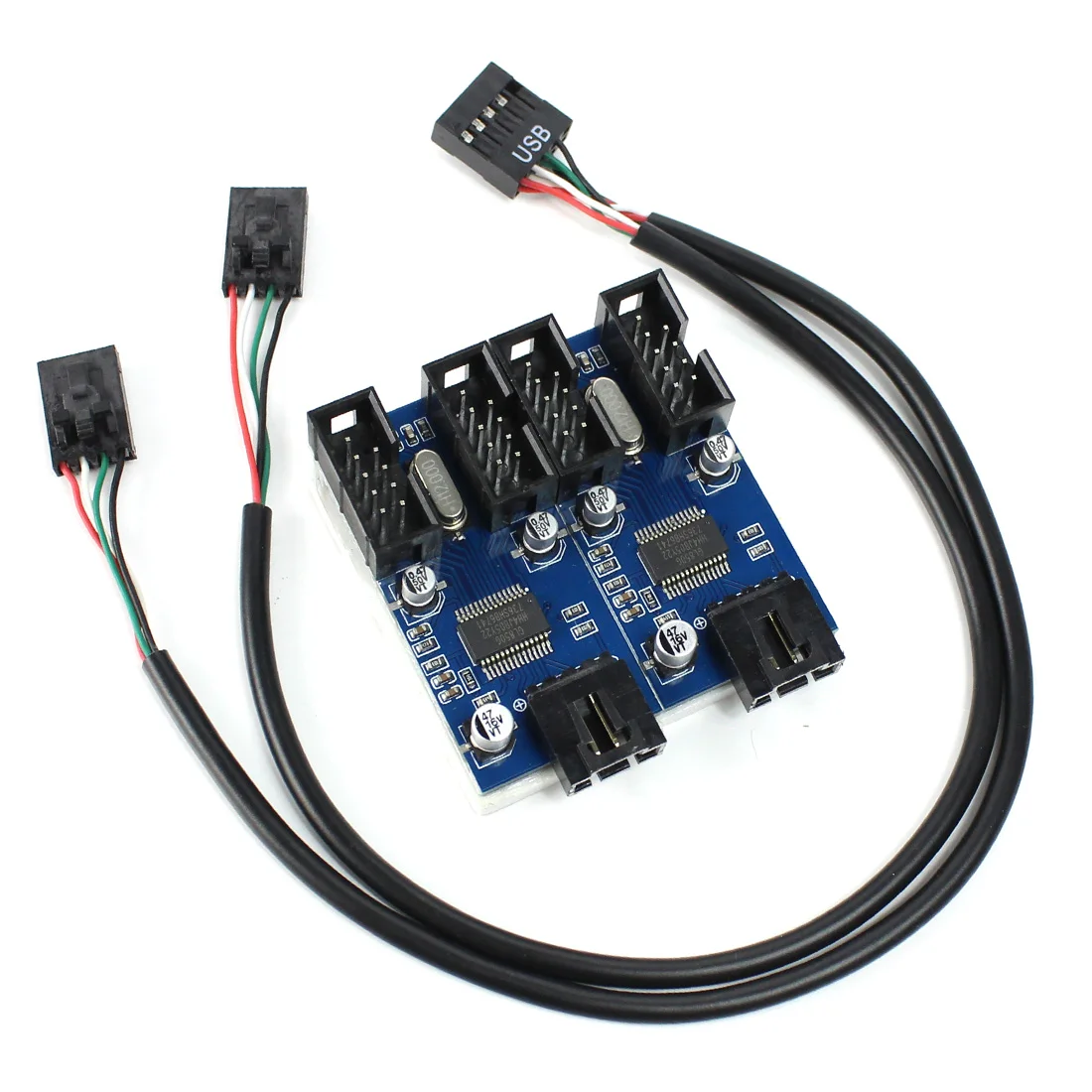 9pin Usb Header Male 1 To 2 / 4 Female Extension Cable Card Desktop 9 ...