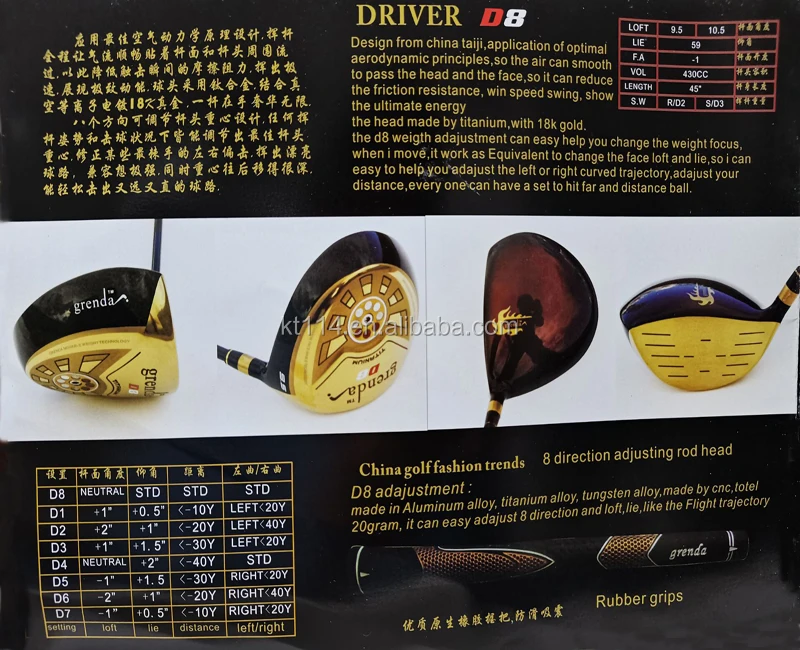New Design Chinese Art Titanium Golf Club Set for Men