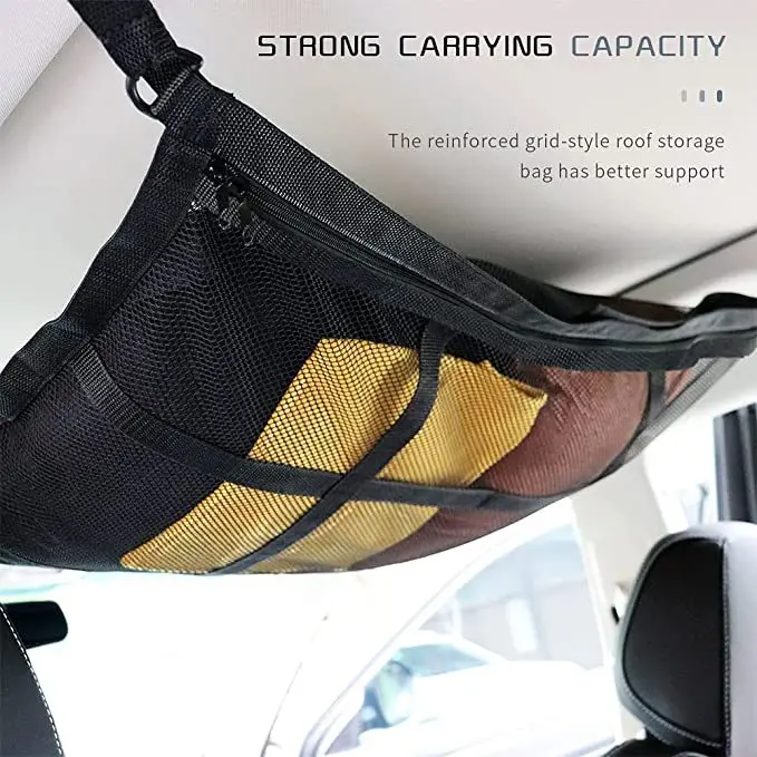 Travel Car Ceiling Cargo Net Interior Overhead Car Ceiling Storage ...
