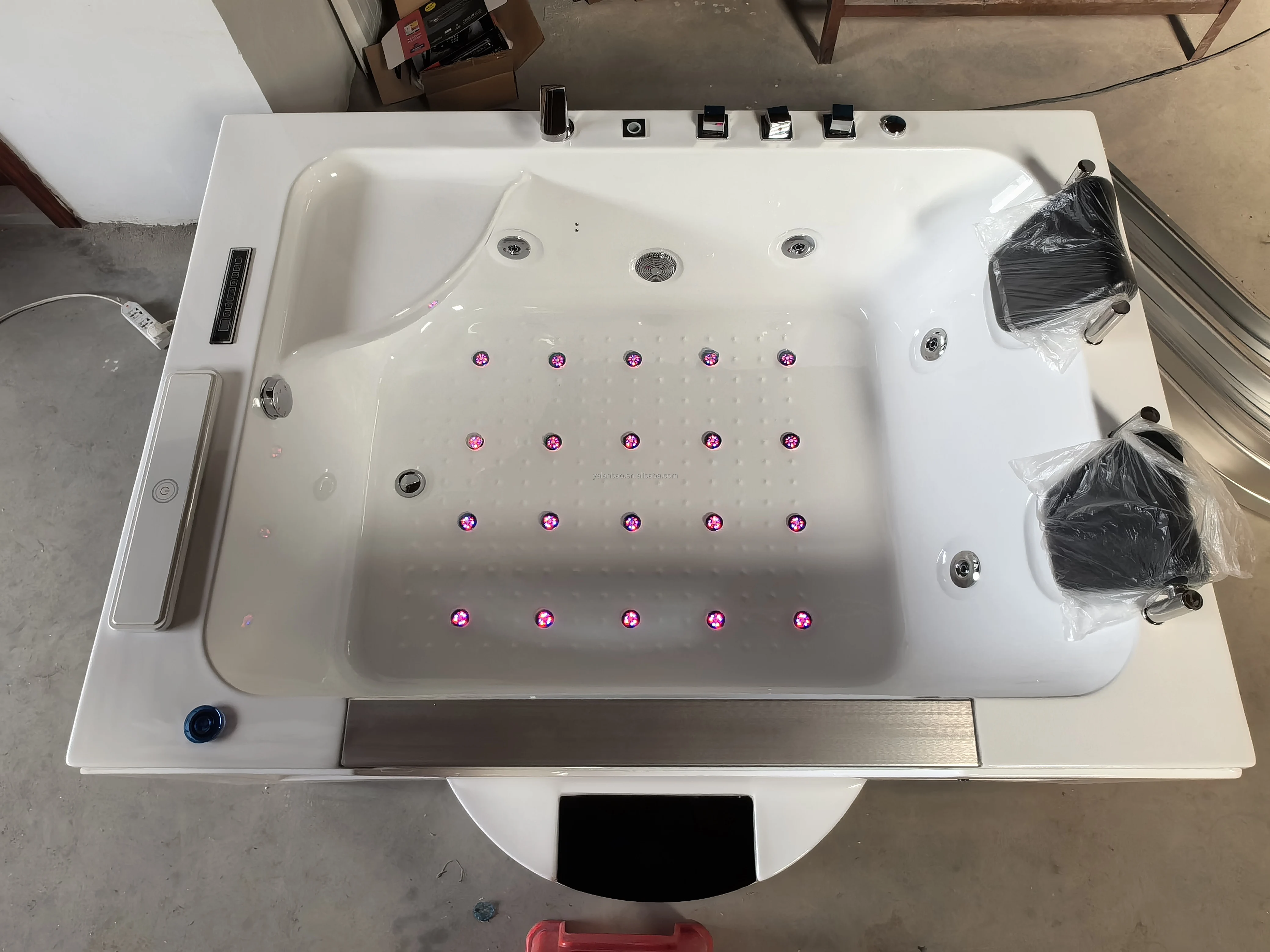 2 People Glass Spa Pool Corner Massage Spa Bathtub Home Use High-end ...