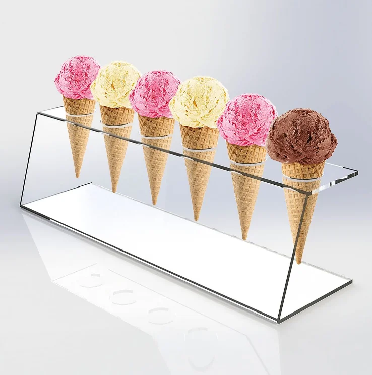 Custom Acrylic Ice Cream Cone Stand - Plexiglass Holder