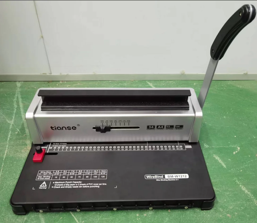 ZEQUAN Heavy Duty Spiral Coil Binding Machine 34 Hole Iron Ring Binding ...