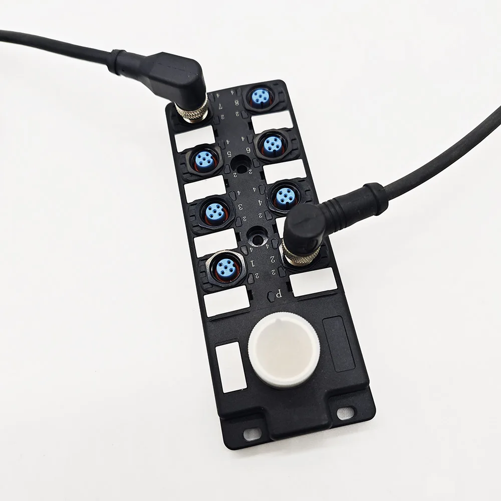 M12 Connector Distribution Box - 8 Ports with LED Indication