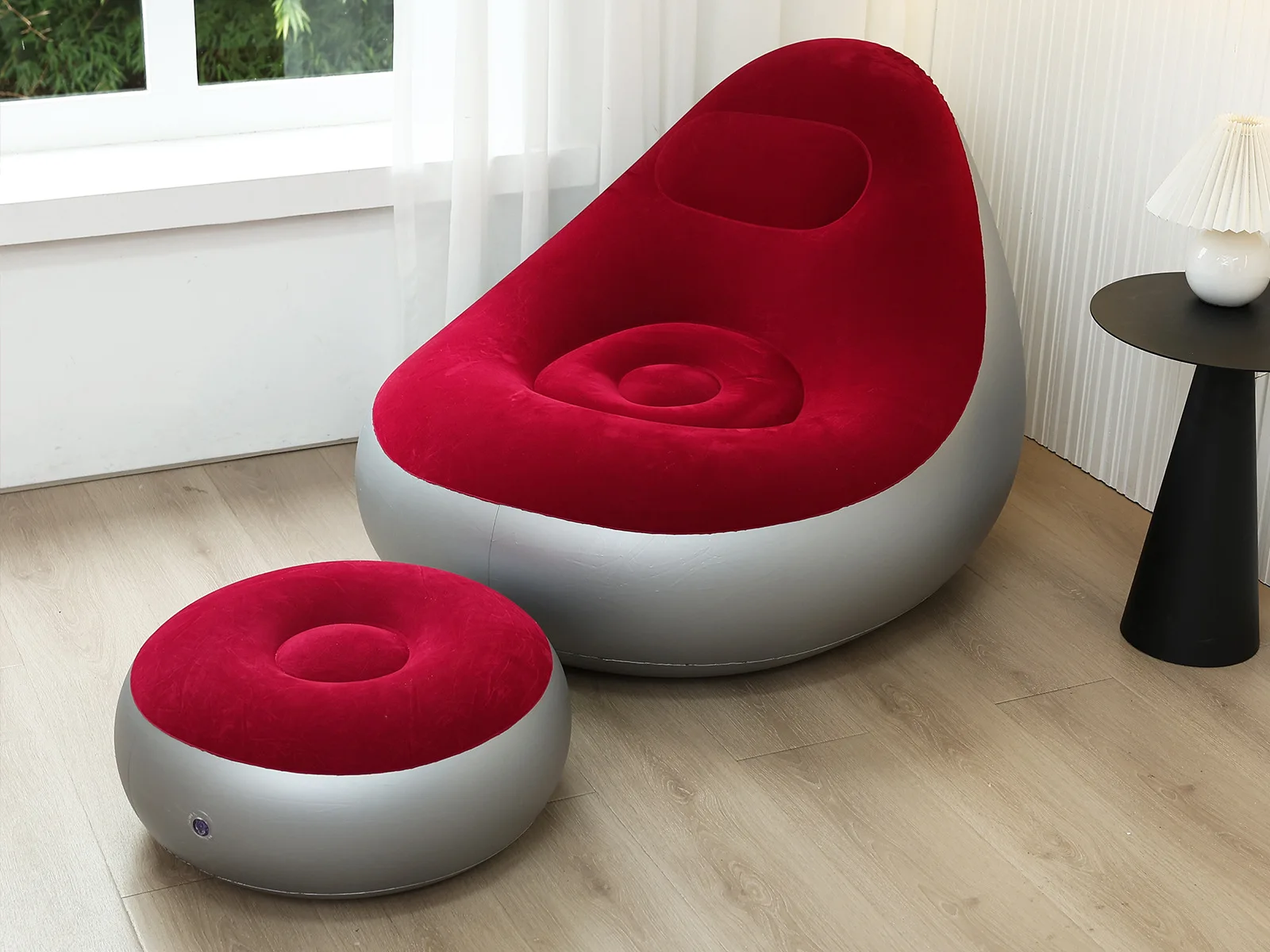 Modern Outdoor Inflatable PVC Flocking Sofa Bed - Foldable
