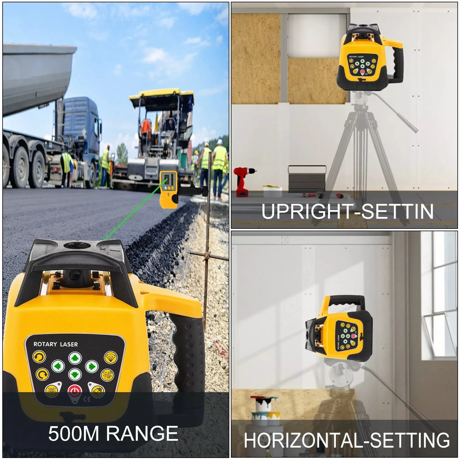 Upgraded Green Beam Laser Leveling Rotary 360 Remote Control Instrument ...