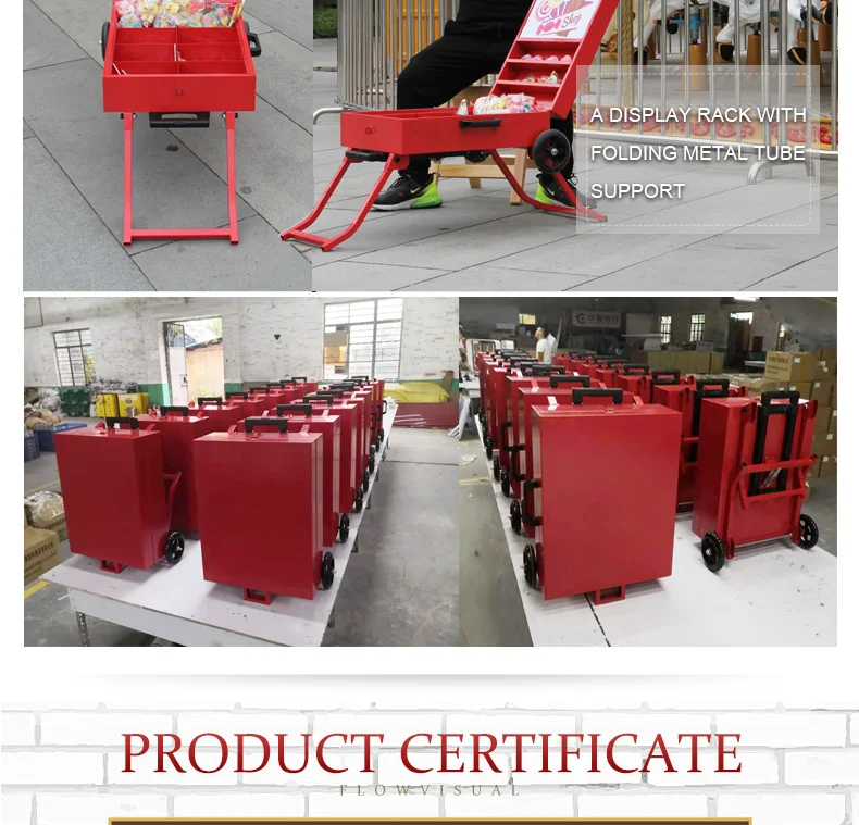 Metal Folding Candy Vending Cart - Eco-Friendly Display