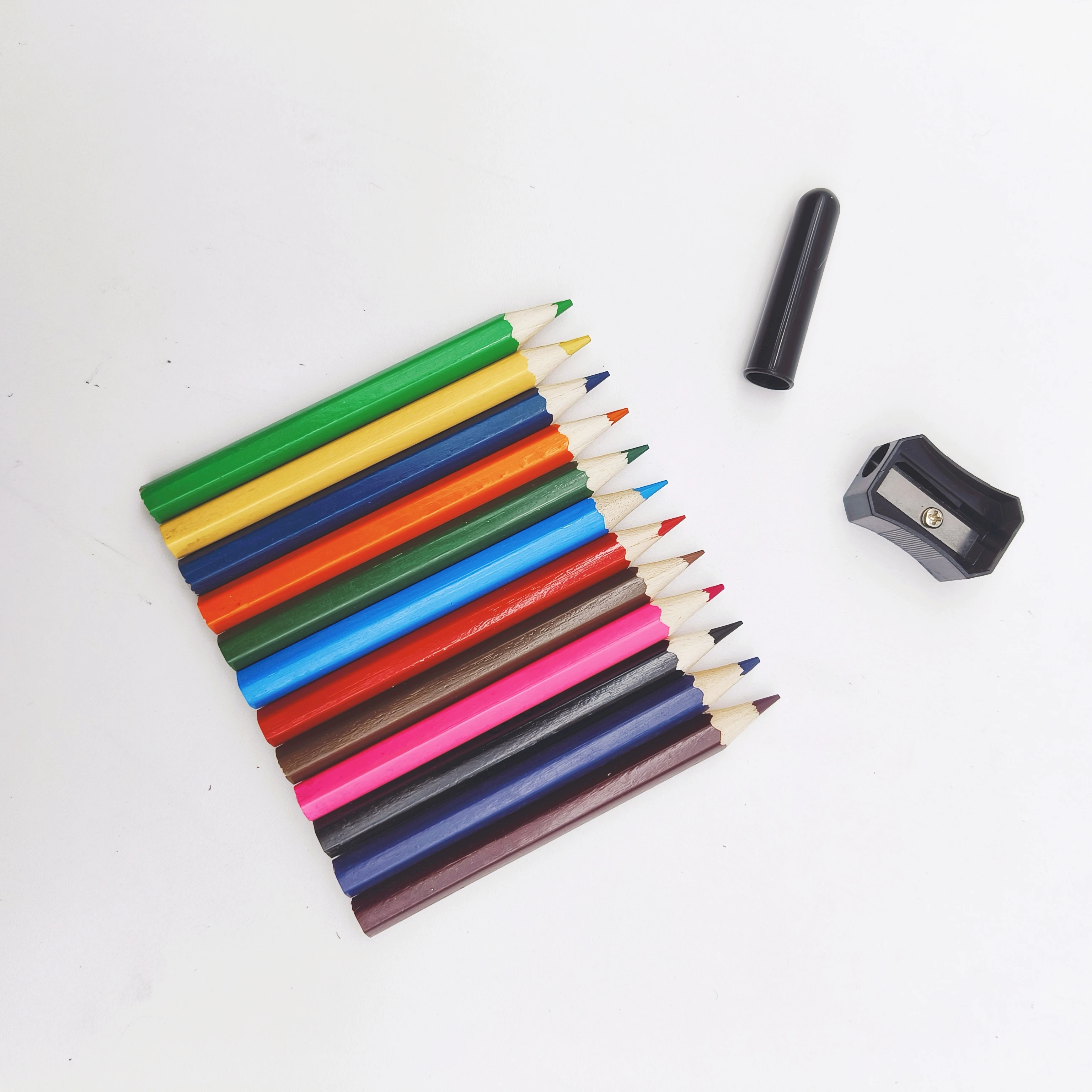 Hot-sale Color Pencil Set 12 Colors Hexagonal Wooden Colored 3.5 Inch ...