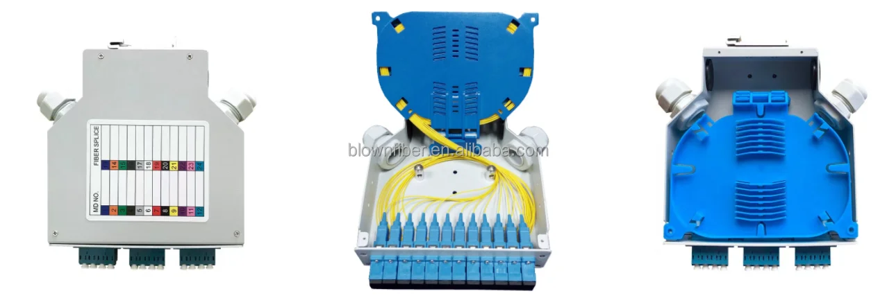 Ftth 12 Core Din Rail Mounted Fiber Optic Terminal Box Aluminum With 12 ...