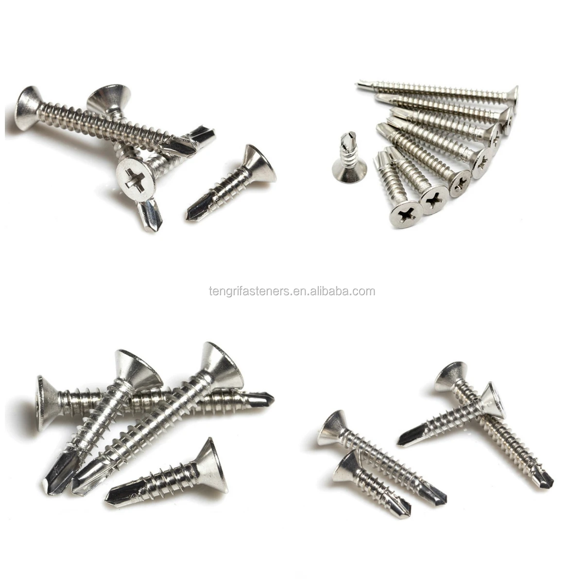 ST4.8X50 DIN7504P Cross Recessed Countersunk Head Drilling Screws With Tapping Screw Thread ...