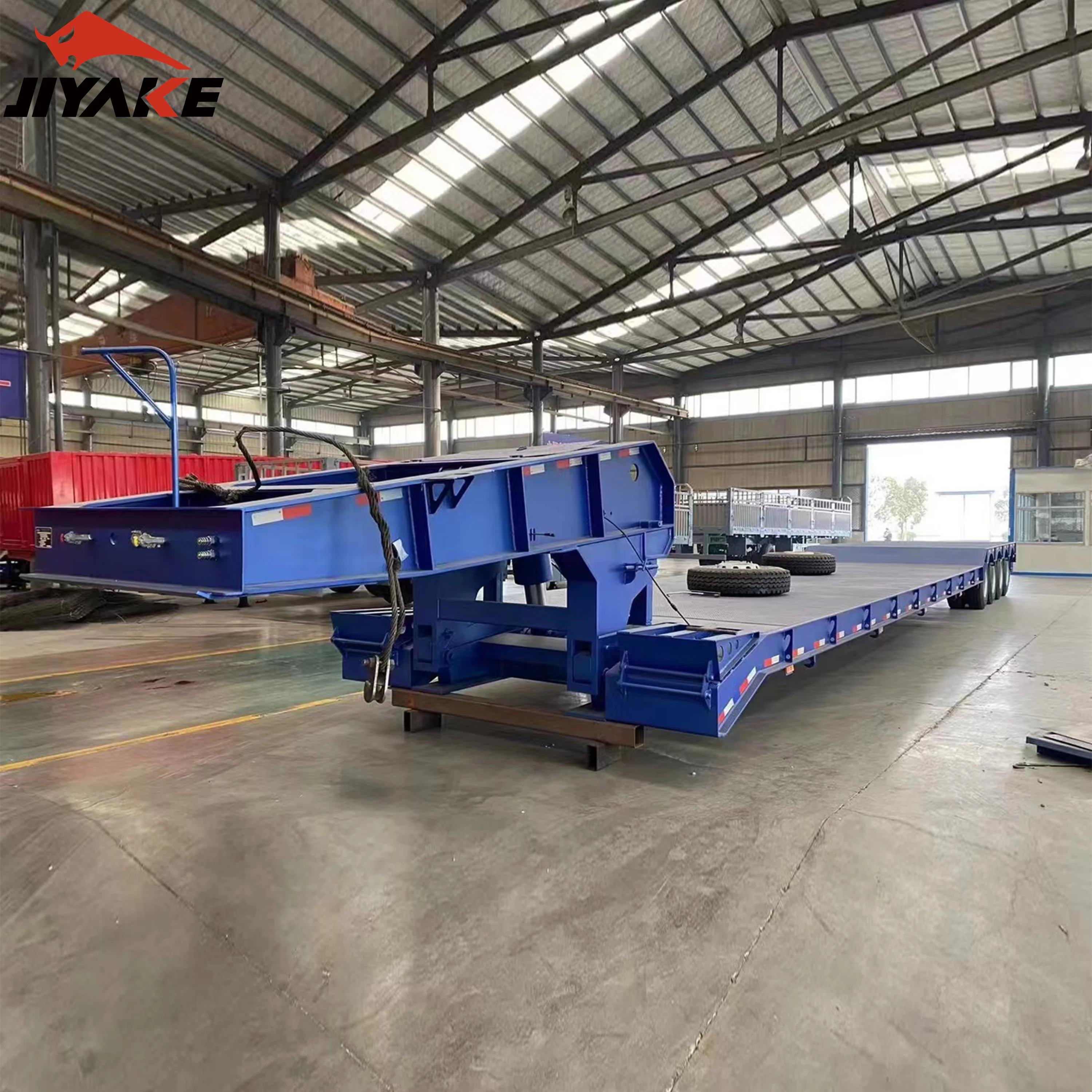 Heavy Duty Lowboy Lowbed Trailer Transport Heavy Machine 3 Axle 40ft ...