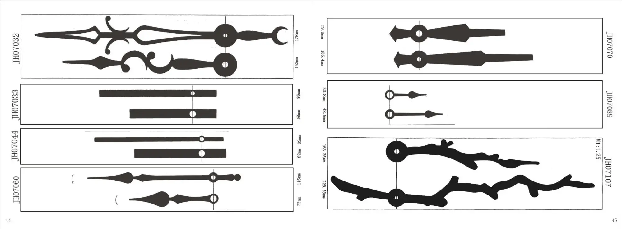 110mm Minute Hand White Clock Hands Aluminum Clock Needles Customer ...