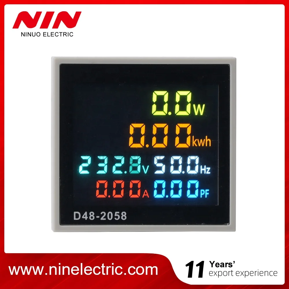 Measurement Of Ac Volts,Amps,Watts,Hertz,Pf And Kilowatt-hours Color ...