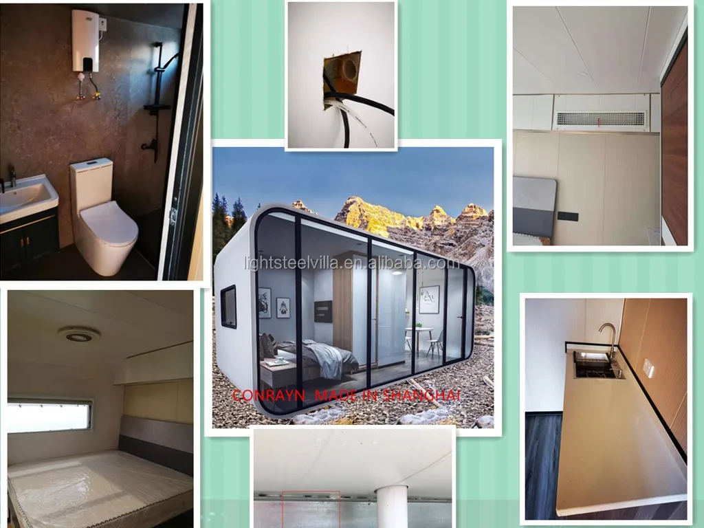 Better Insulation Soundproof Cabin Pods Frame Villa Luxury Prefab Home ...
