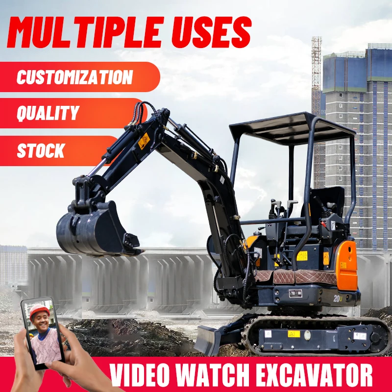 2 Ton Best Price Excavator Mini Crawler Excavator Tailless Design Double Counterweight High ...