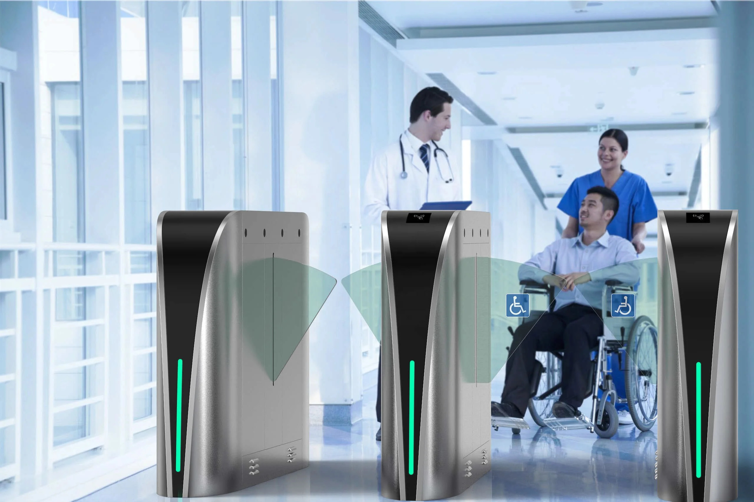 Fingerprint Access Control Flap Barrier SUS 304 with Face Recognition