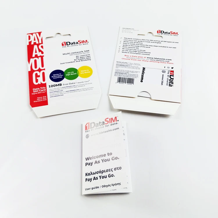 Custom 5G Paper SIM Card Envelope - Secure & Stylish