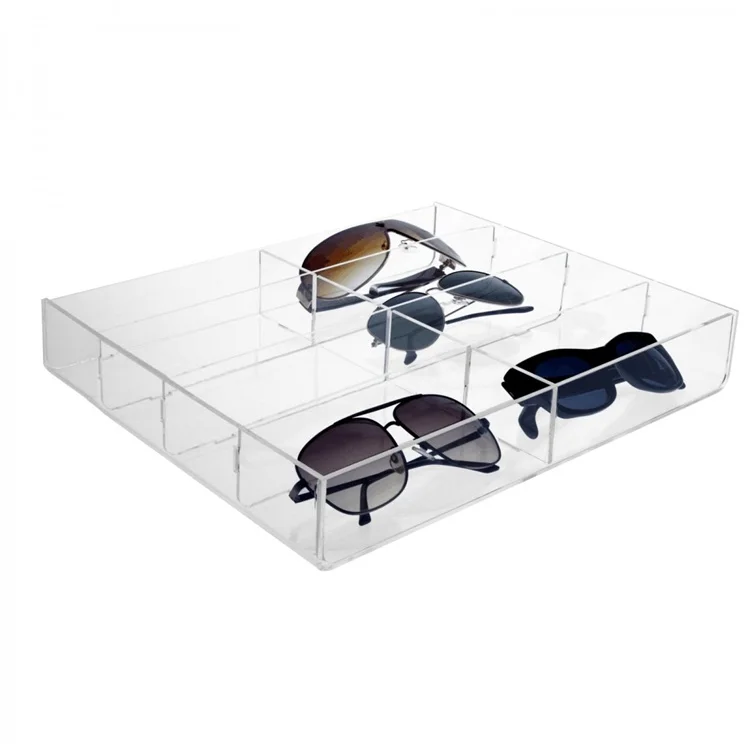 Clear Stackable Drawer Dresser Acrylic Glasses Display Case 4 Tiers ...
