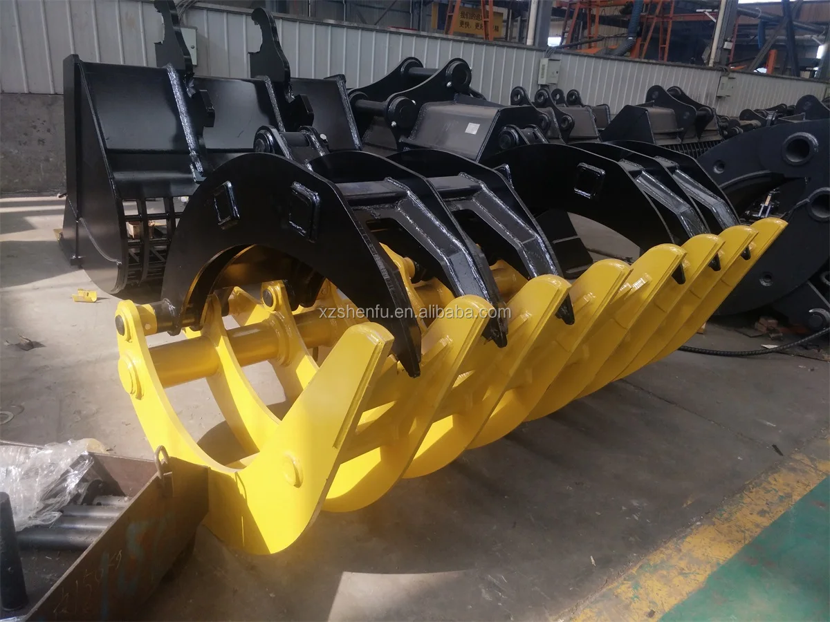 Tree Branch Clamp Root Rake Grapple for 20 Tons Excavator