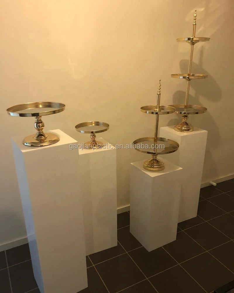 Acrylic Pillar Stands - Elegant White Pedestals for Events
