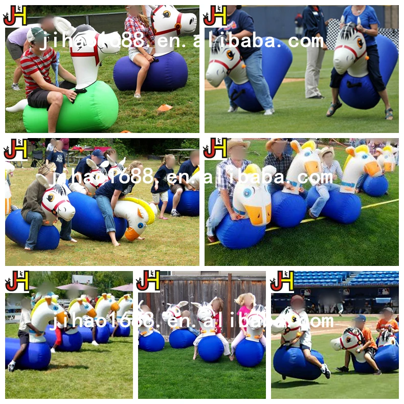 Airtight Inflatable Derby Race Horse Inflatable Pony Hop Bouncy Horse ...