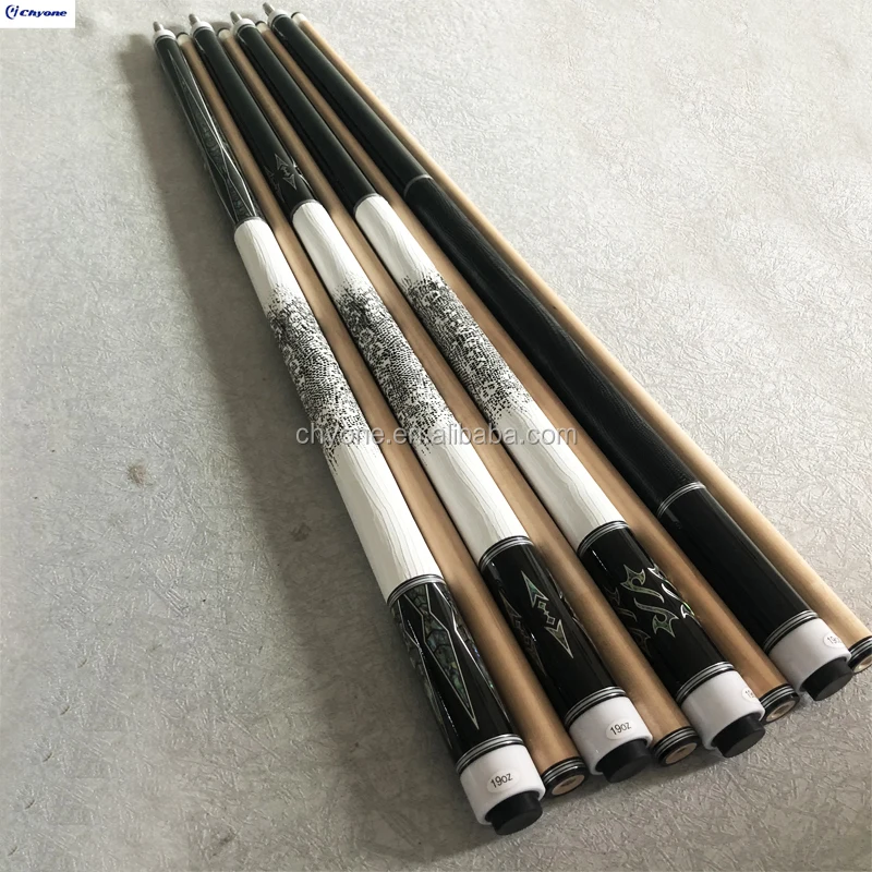 Customized Ebony Wood Lizard Leather Pool Cue with Abalone Shell Inlay