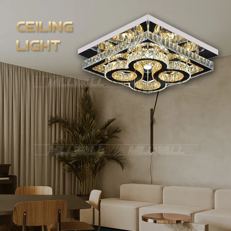 Fancy Ceiling Light with Flower Shape LED Crystal Lamp
