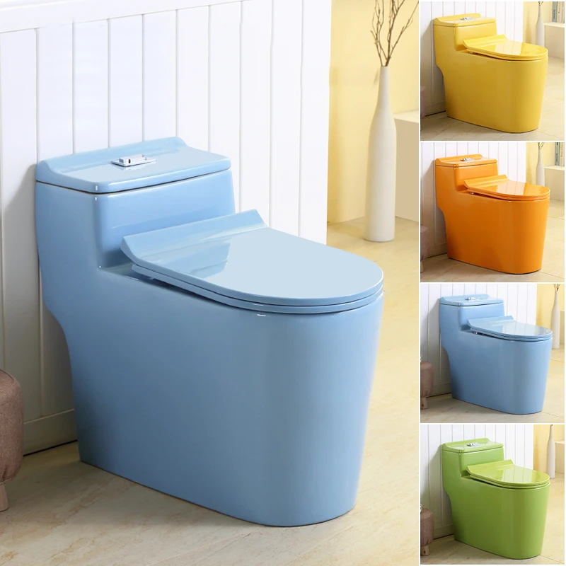 Colored Bathroom Wc Ceramic Floor Mounted Blue Color Ceramic Toilet For ...