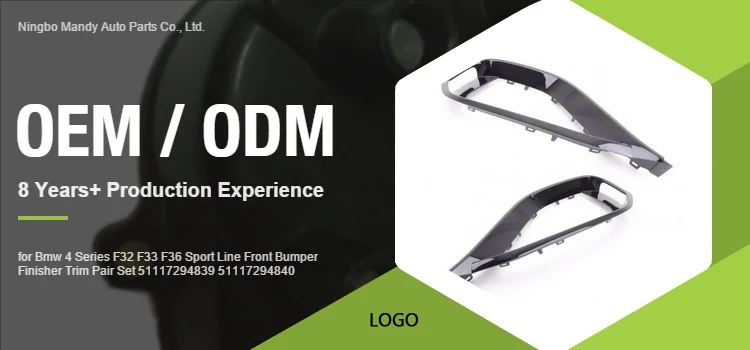 对于宝马 4 系列 F32 F33 F36 运动线前保险杠 Finisher Trim Pair Set 51117294839 ...