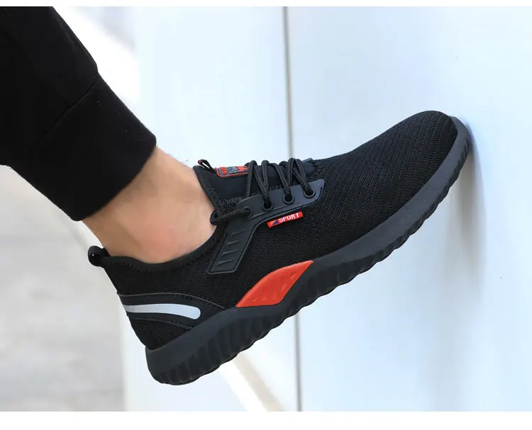 New Design Ventilation Rubber Outsole Fly-woven Mesh Safety Shoes - Buy ...
