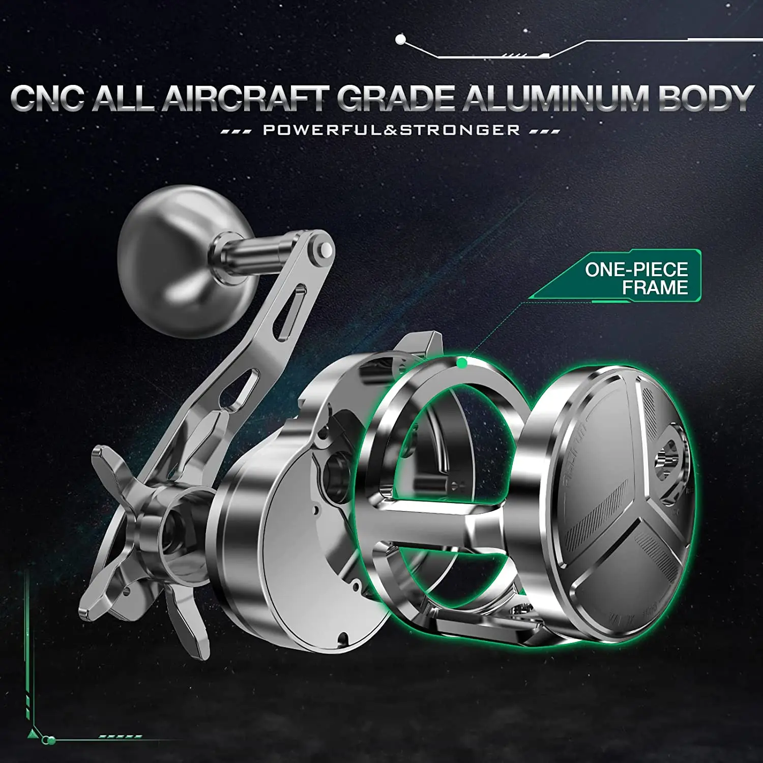 Valtix Slow Pitch Jigging Reel Cnc All Aircraft Grade Aluminum Max Drag ...