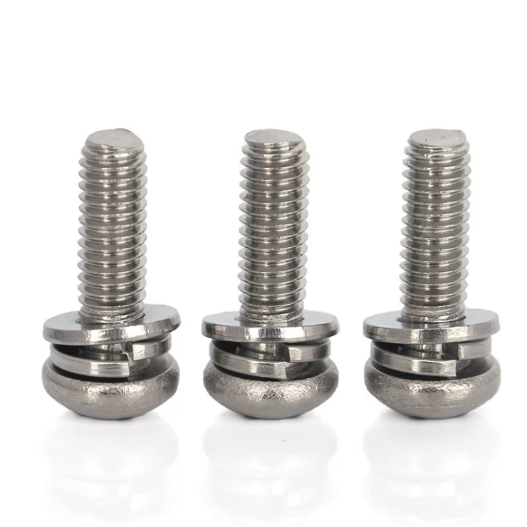 Stainless Steel 304 Combination Screw Phillips Pan Head Three ...