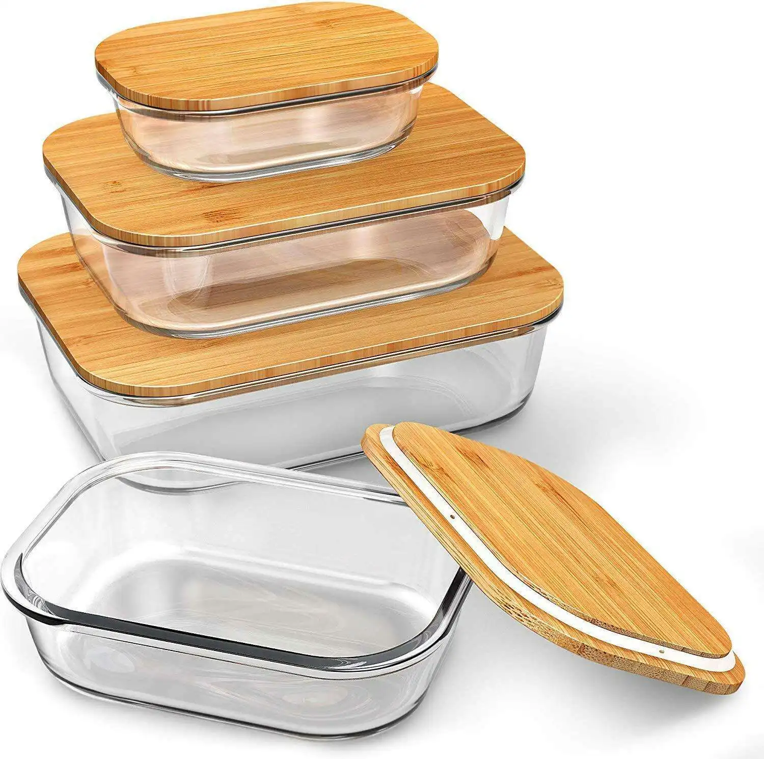 Mu Square Lunch Box Borosilicate Glass Food Storage Containers With ...