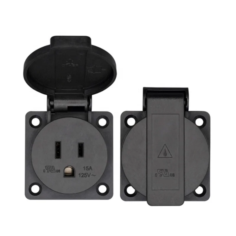 American NEMA 5-15R 15A 125V IP44 US Power Receptacle