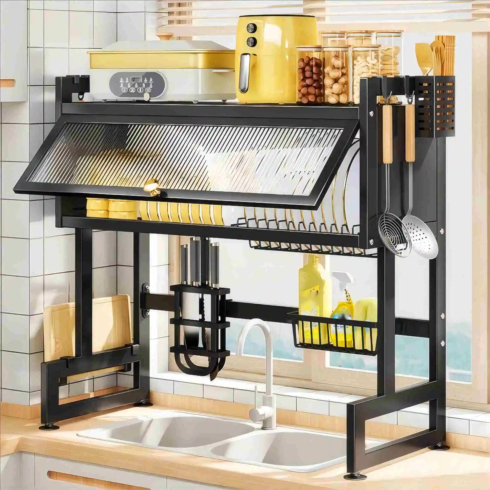 High Efficiency Over Sink Dish Rack – Multifunction Kitchen Organizer ...