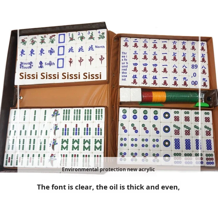 Personalized Acrylic Mahjong Kit Dice Chips Wind Indicator Laser ...