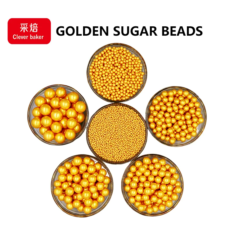 4mm Gold Sprinkles Golden Edible Sugar Beads Sugar Sprinkles Sugar ...