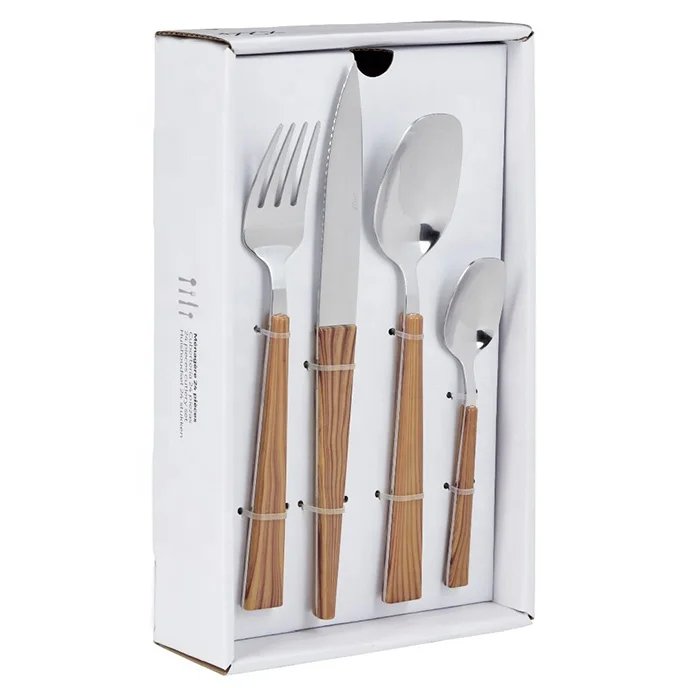 Geschirr Inox Edelstahl Besteck Besteck Mit Holzgriff, Restaurant Steak ...