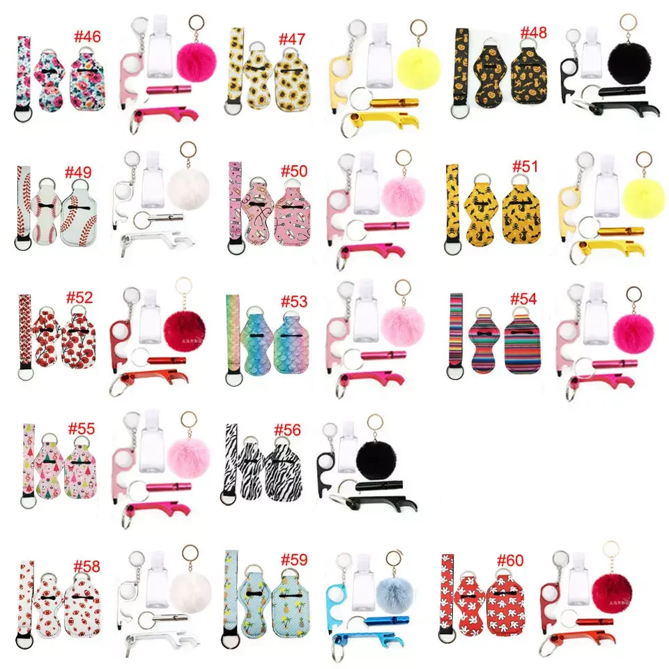 Neoprene Safety Keychains Sets Include Lipgloss Holder Hand Sanitizer ...