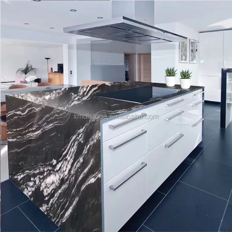 Matrix Titanium Granite Slabs - Black, Polished Finish