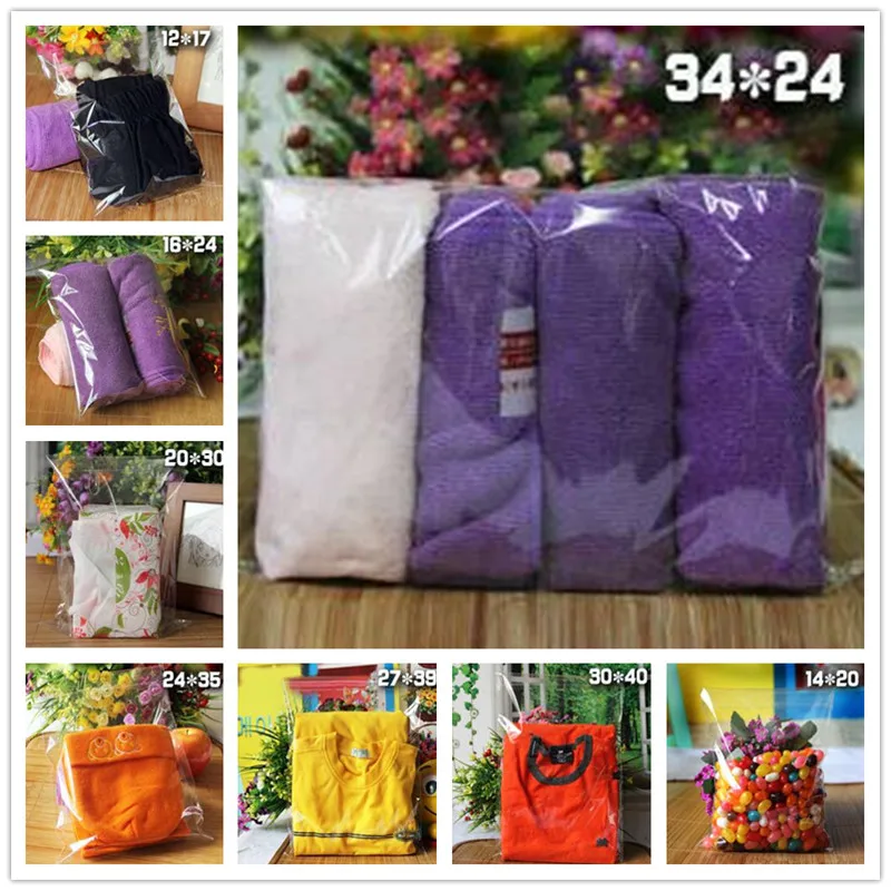 100pcs/pack Transparent Custom Polybag Packaging for Clothing