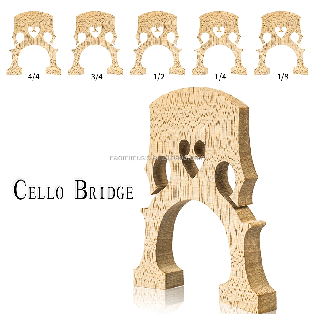 Naomi Cello Bridge Master Aa Grade Maple Wood Bridge 4/4 3/4 1/2 1/4 1/ ...